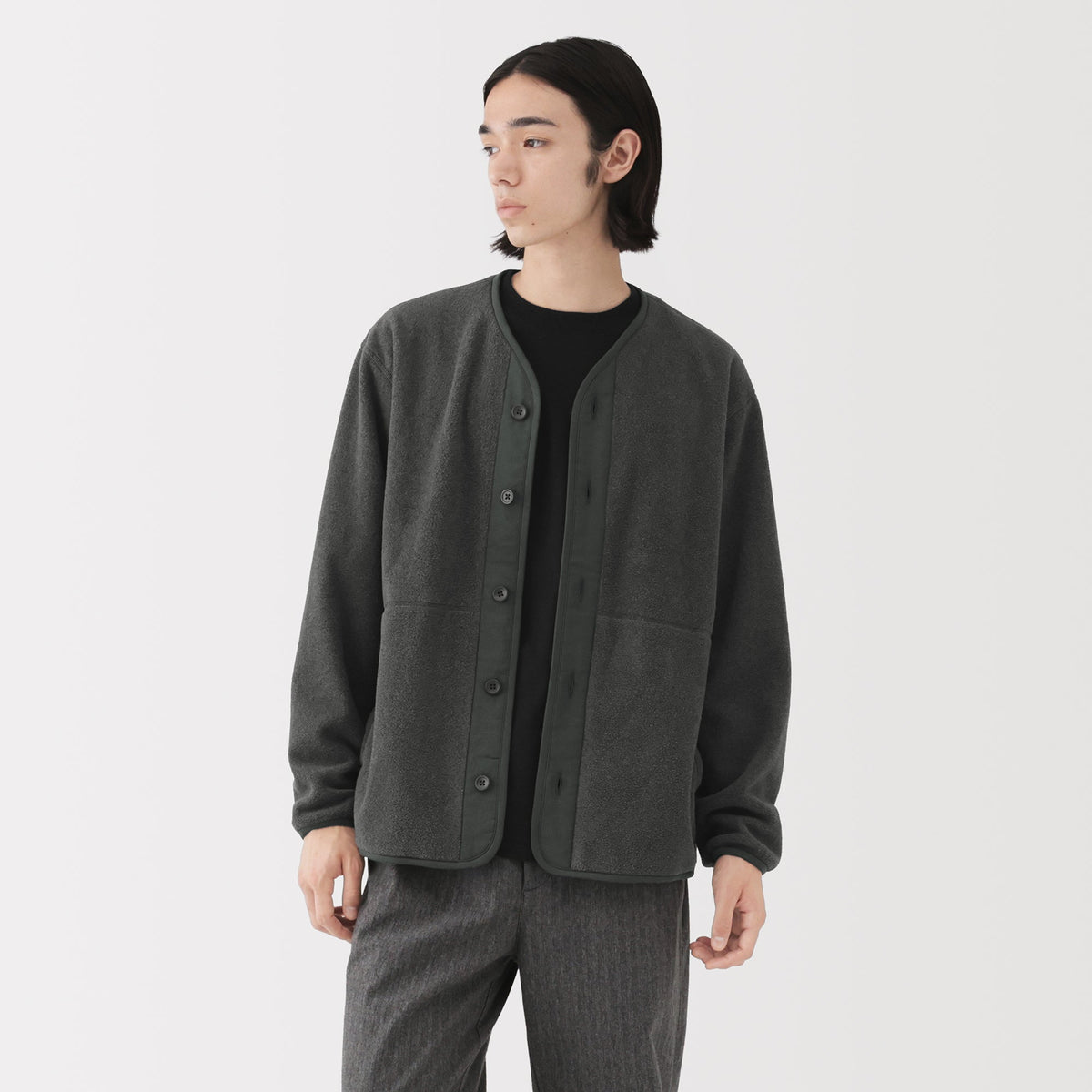 Recyclable Fleece Cardigan | Men's Fall Cardigans | MUJI Canada