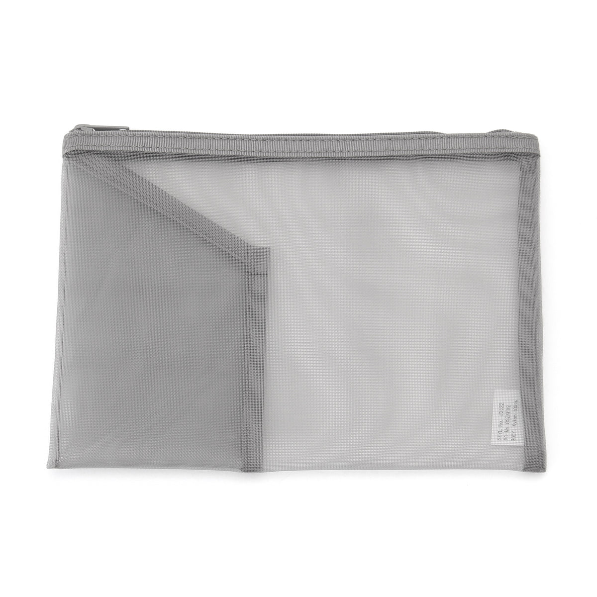 Nylon Mesh Pouch with Pocket - B6 - Grey | Stationery | MUJI Canada