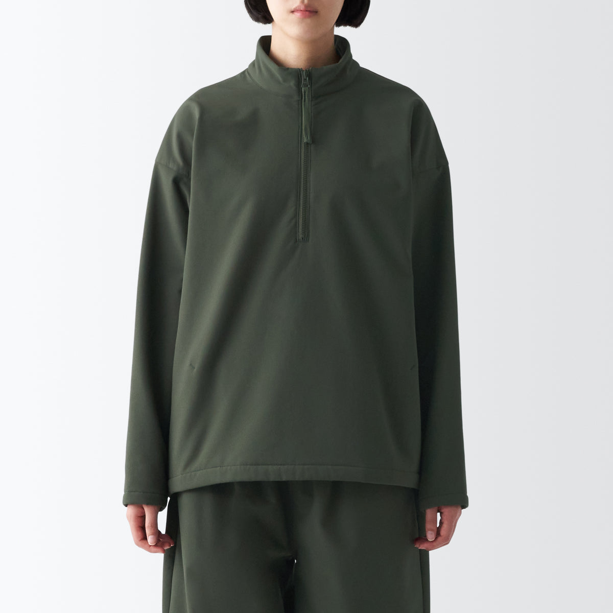 LABO Brushed Lining Half Zip Pullover | MUJI Canada