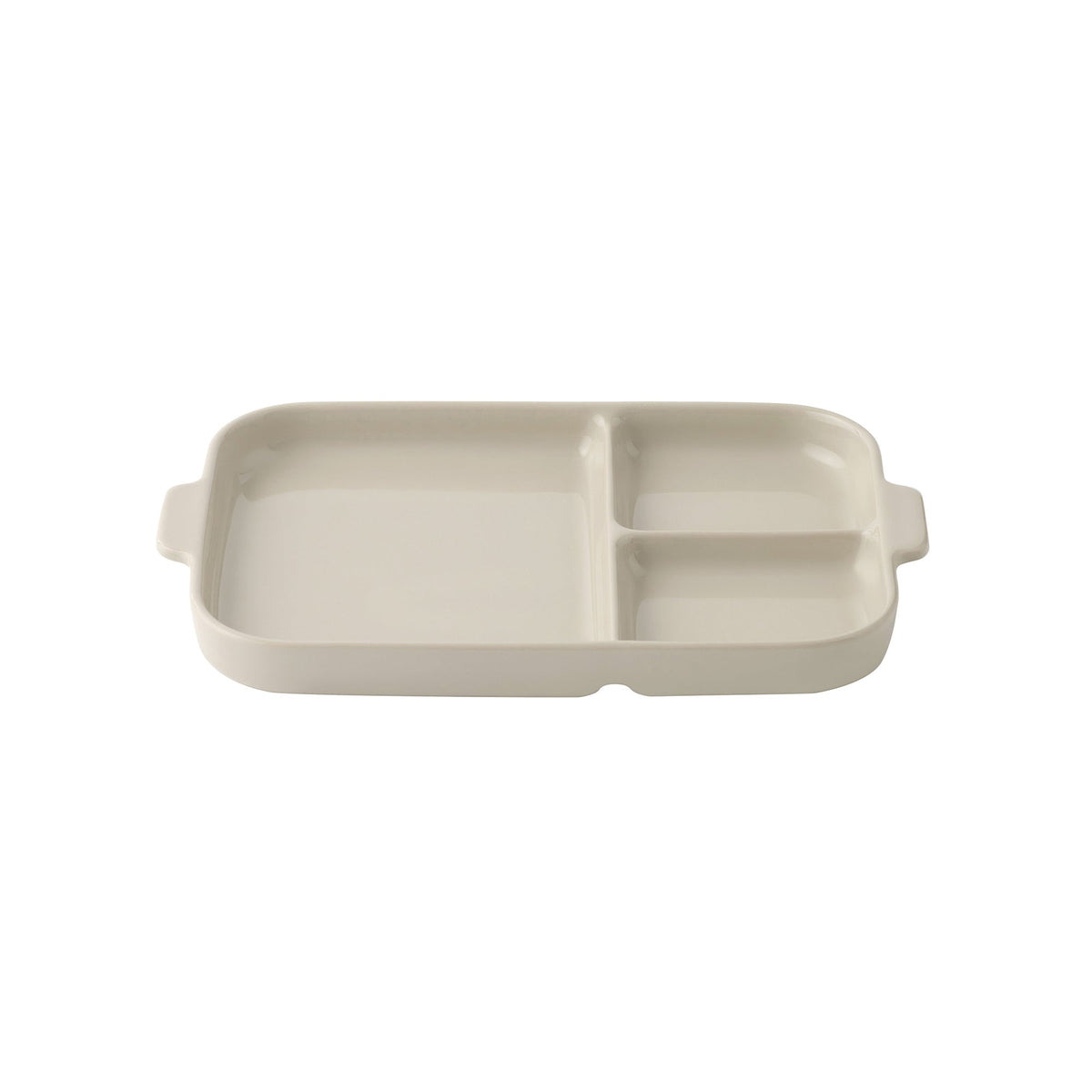 Stoneware Divided Plate - Grey Beige | Tableware | MUJI Canada