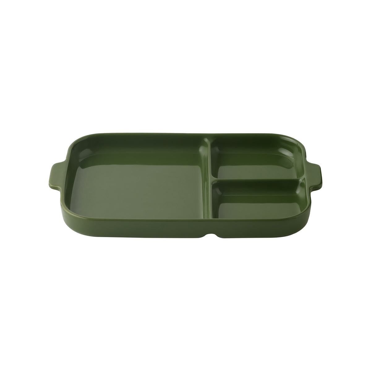 Stoneware Divided Plate - Green | Tableware | MUJI Canada