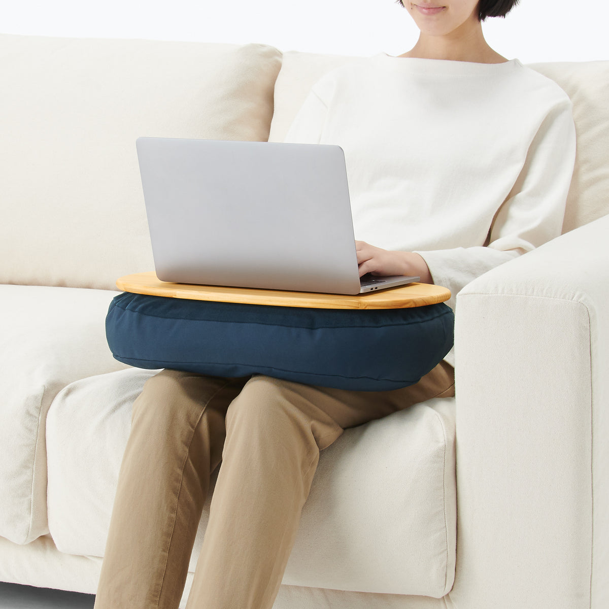 Lap Desk Cushion - Navy | MUJI Canada
