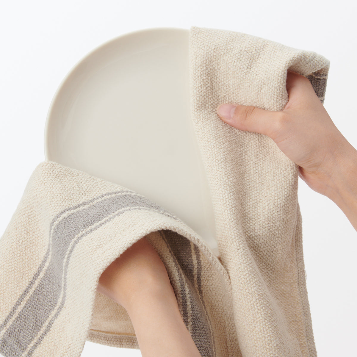 Low Count Indian Cotton Multi Purpose Cloth - Striped Ends - Natural ...