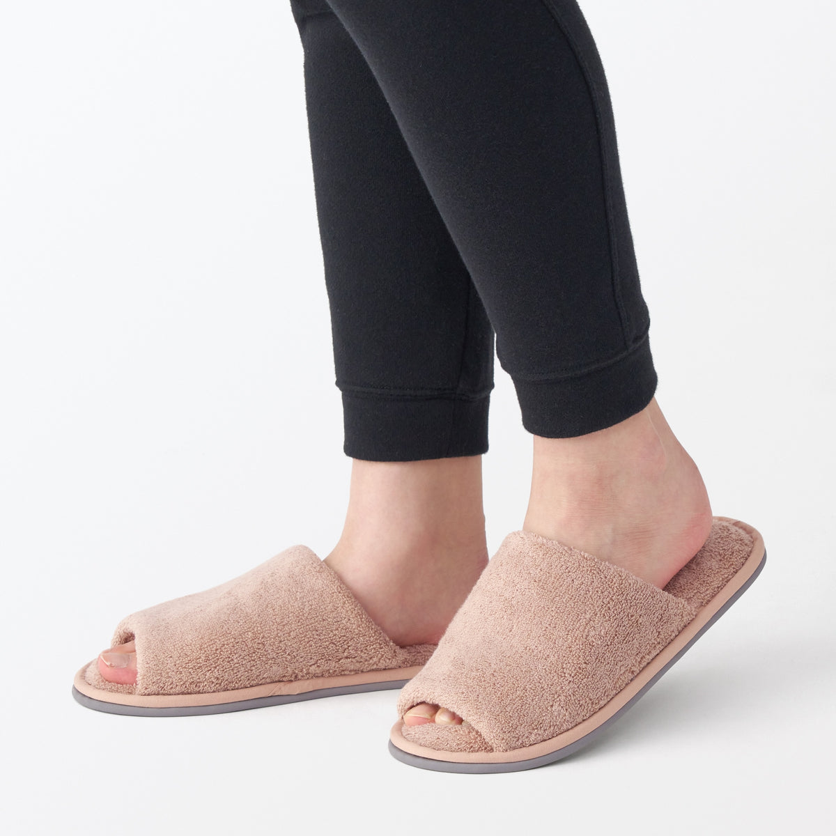 Cotton Pile Open Toe Slippers | Home Slippers | MUJI Canada